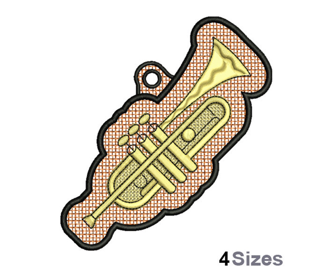 FSL Trumpet Machine Embroidery Design - 3 Sizes, Freestanding Lace ...