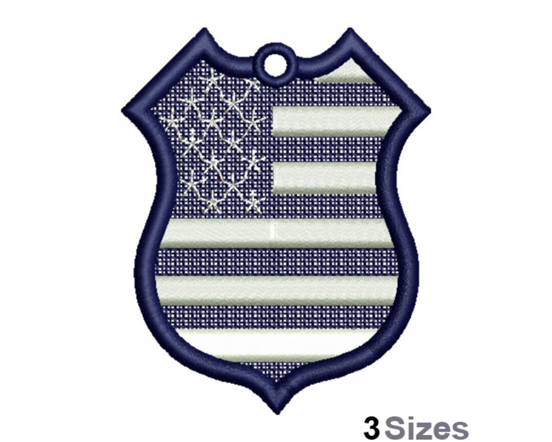 FSL Police Badge Machine Embroidery Design - 3 Sizes, Freestanding Lace ...