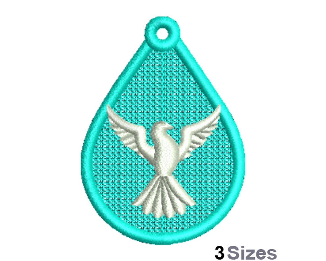 FSL Christmas Dove Machine Embroidery Design - 3 Sizes, Freestanding ...