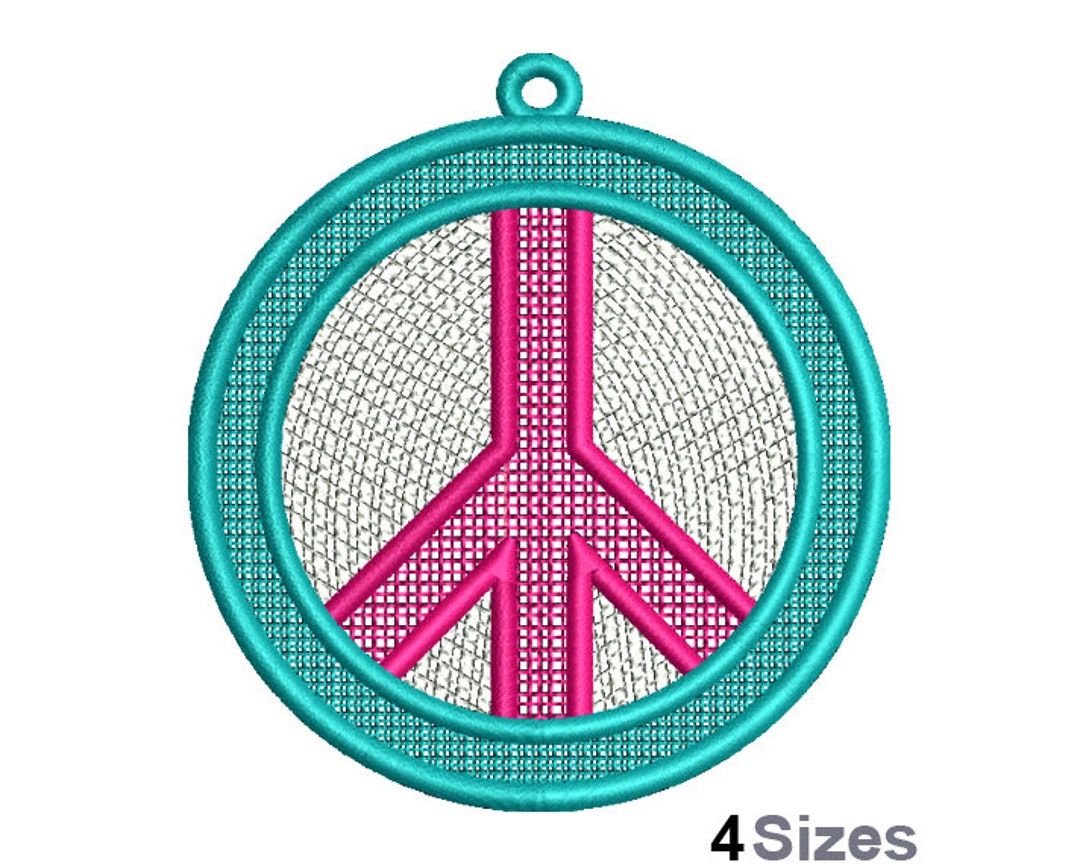FSL Peace Sign - Machine Embroidery Design - 4 Sizes, Freestanding Lace ...