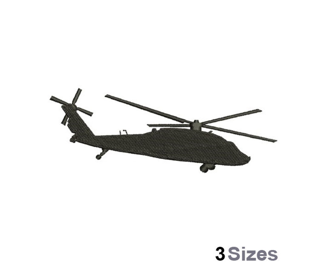 Military Helicopter - Machine Embroidery Design - 3 Sizes, Helicopter ...