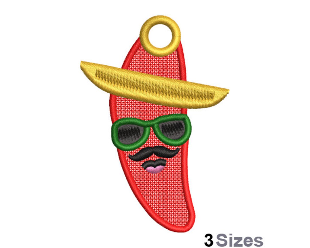 FSL Hot Chili Pepper Machine Embroidery Design - 3 Sizes, Freestanding ...