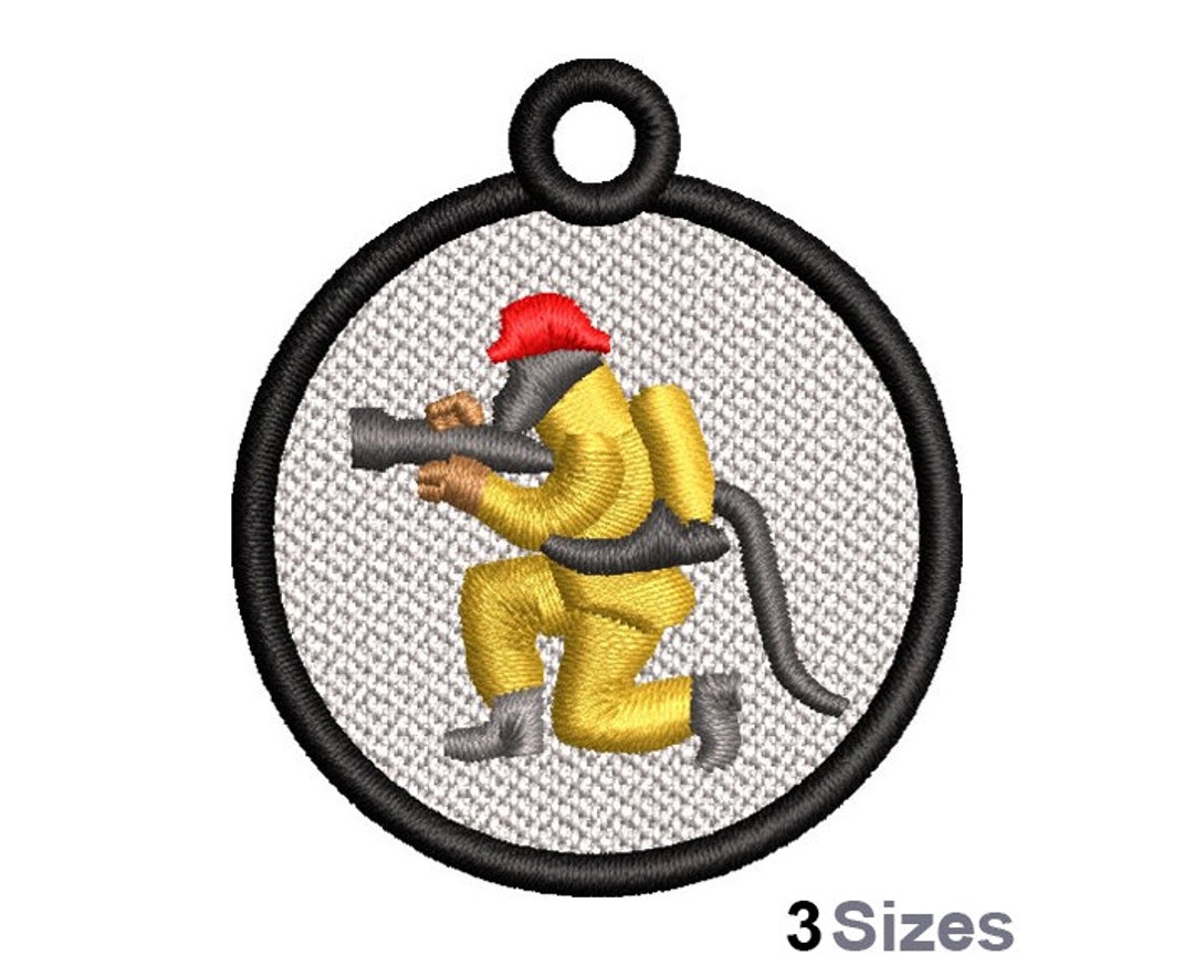 FSL Fireman - Machine Embroidery Design - 3 Sizes, Freestanding Lace ...