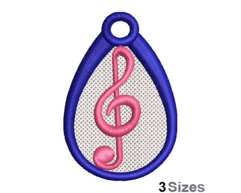FSL Treble Clef Machine Embroidery Design - 3 Sizes, Freestanding Lace ...