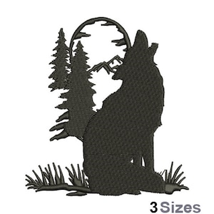 Wolf Howling - Machine Embroidery Design - 3 Sizes, Wolf Howl ...