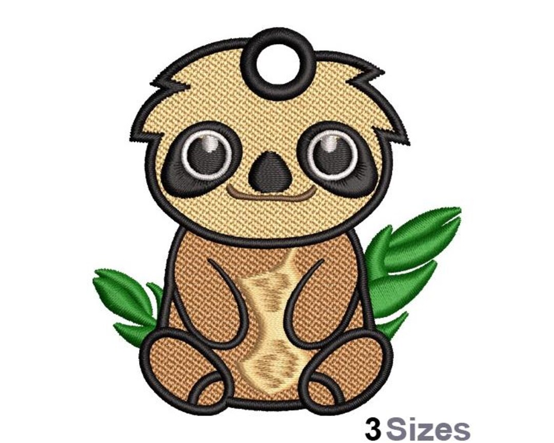 FSL Baby Sloth - Machine Embroidery Design - 3 Sizes, Freestanding Lace ...