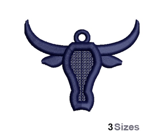 FSL Steer Head Machine Embroidery Design 3 Sizes | Etsy