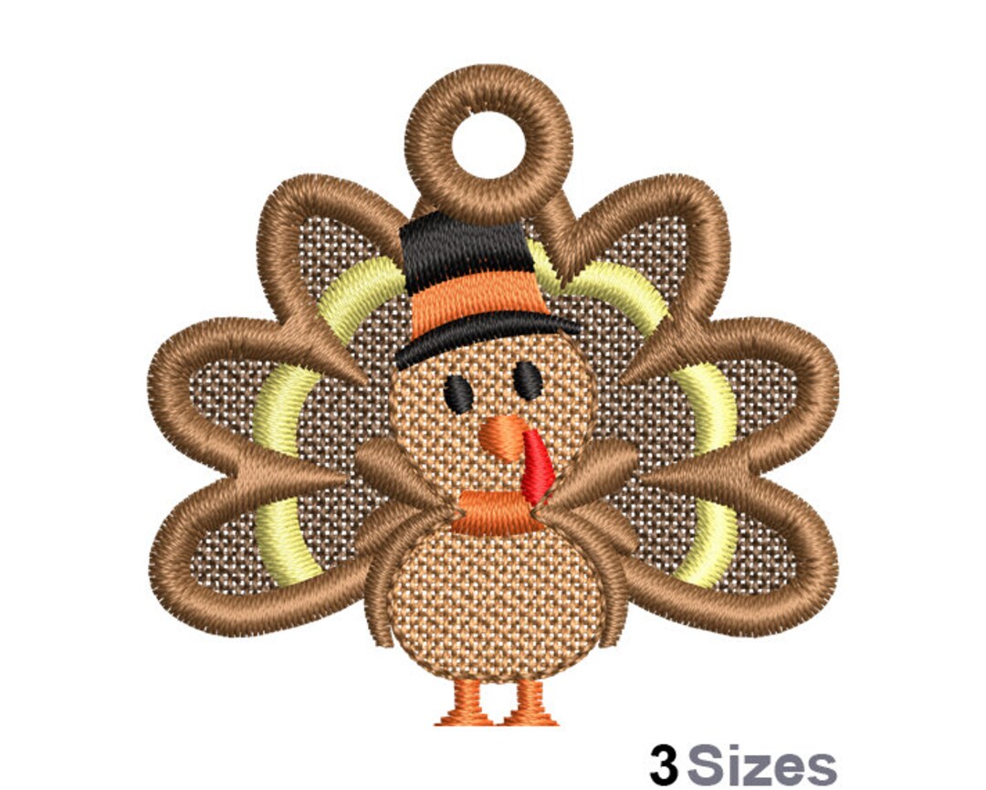 FSL Thanksgiving Turkey Machine Embroidery Design - 3 Sizes ...