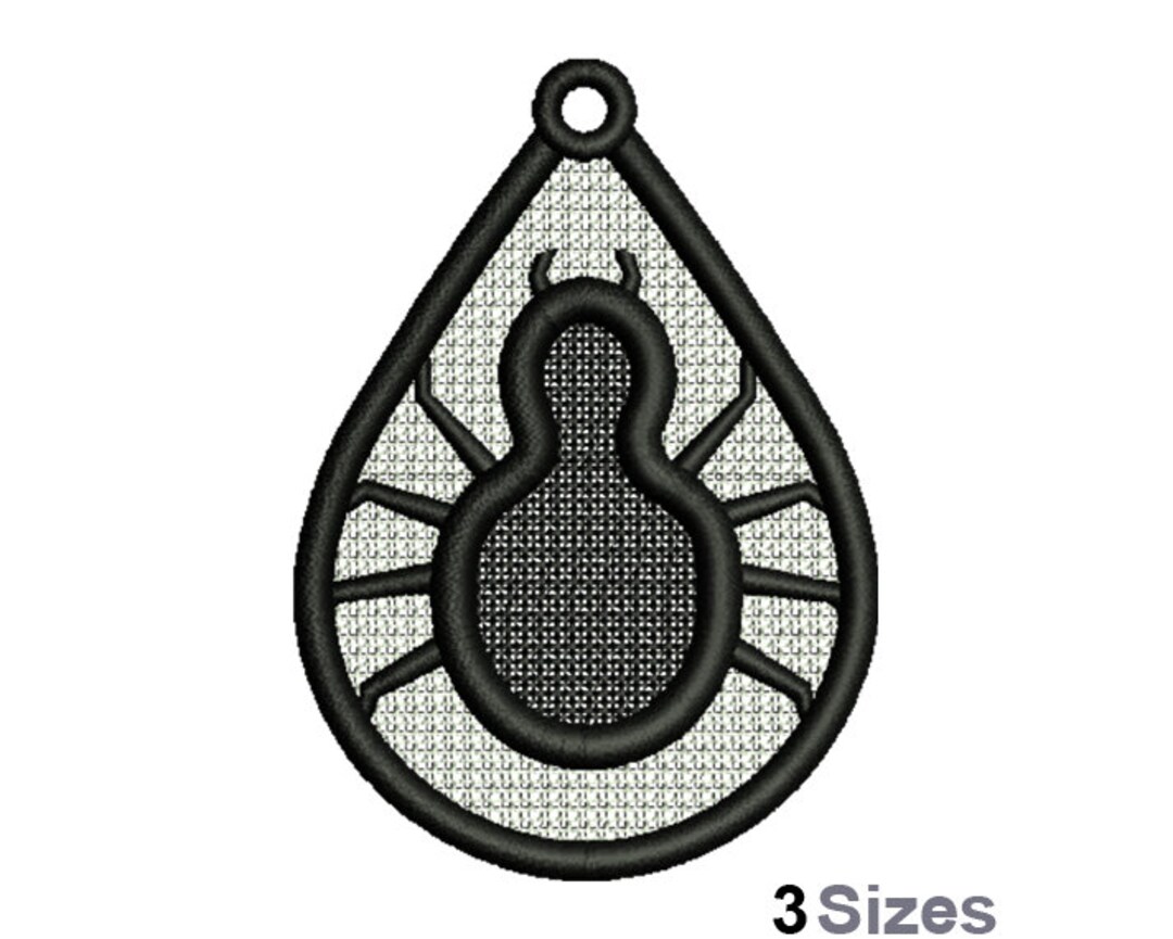 FSL Spider Machine Embroidery Design 3 Sizes, Freestanding Lace Earring ...