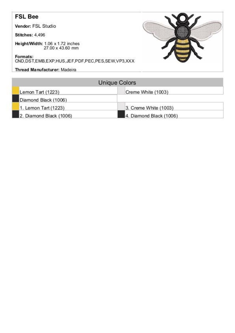 FSL Bee Machine Embroidery Design 3 Sizes Freestanding Lace - Etsy
