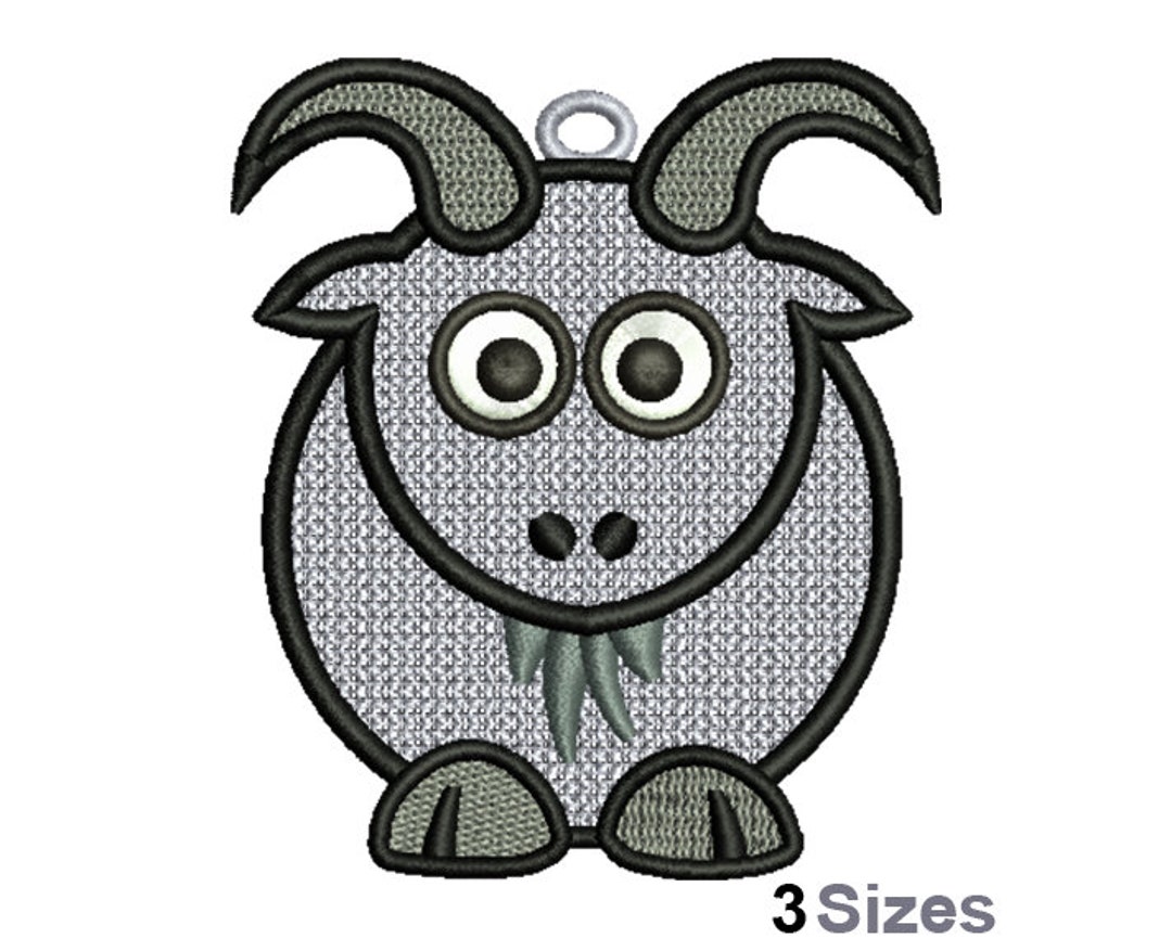 FSL Baby Goat Machine Embroidery Design - 3 Sizes, Freestanding Lace ...