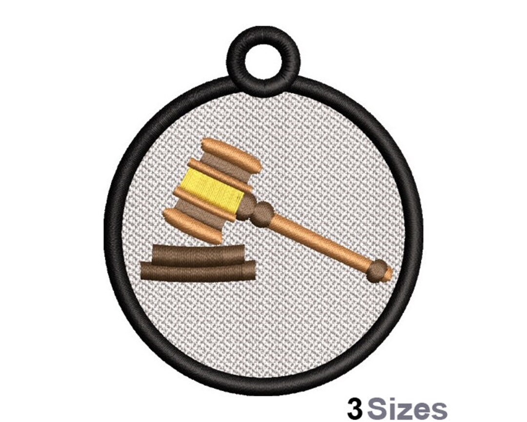 FSL Wooden Gavel - Machine Embroidery Design - 3 Sizes, Freestanding ...