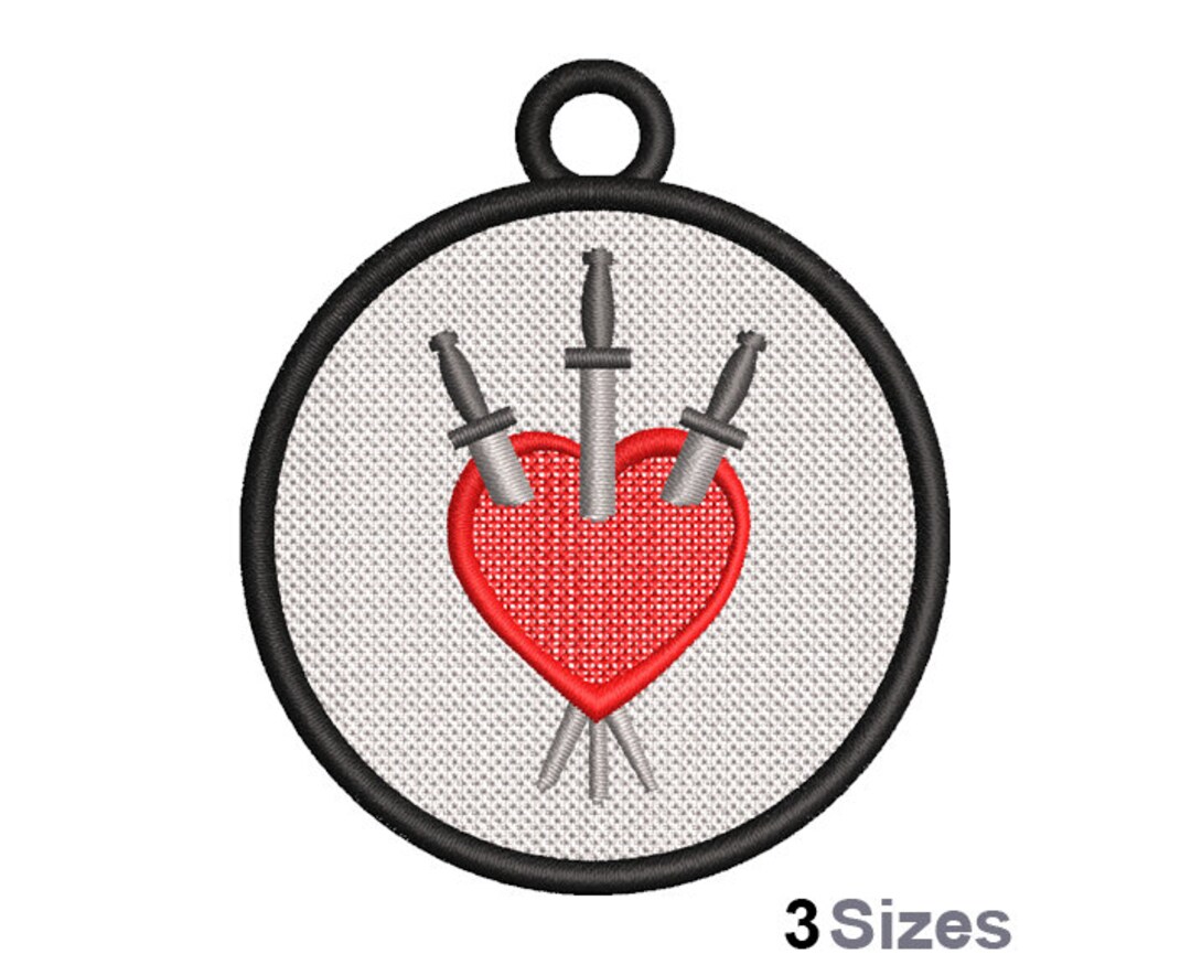 FSL Three of Swords Machine Embroidery Design 3 Sizes - Etsy
