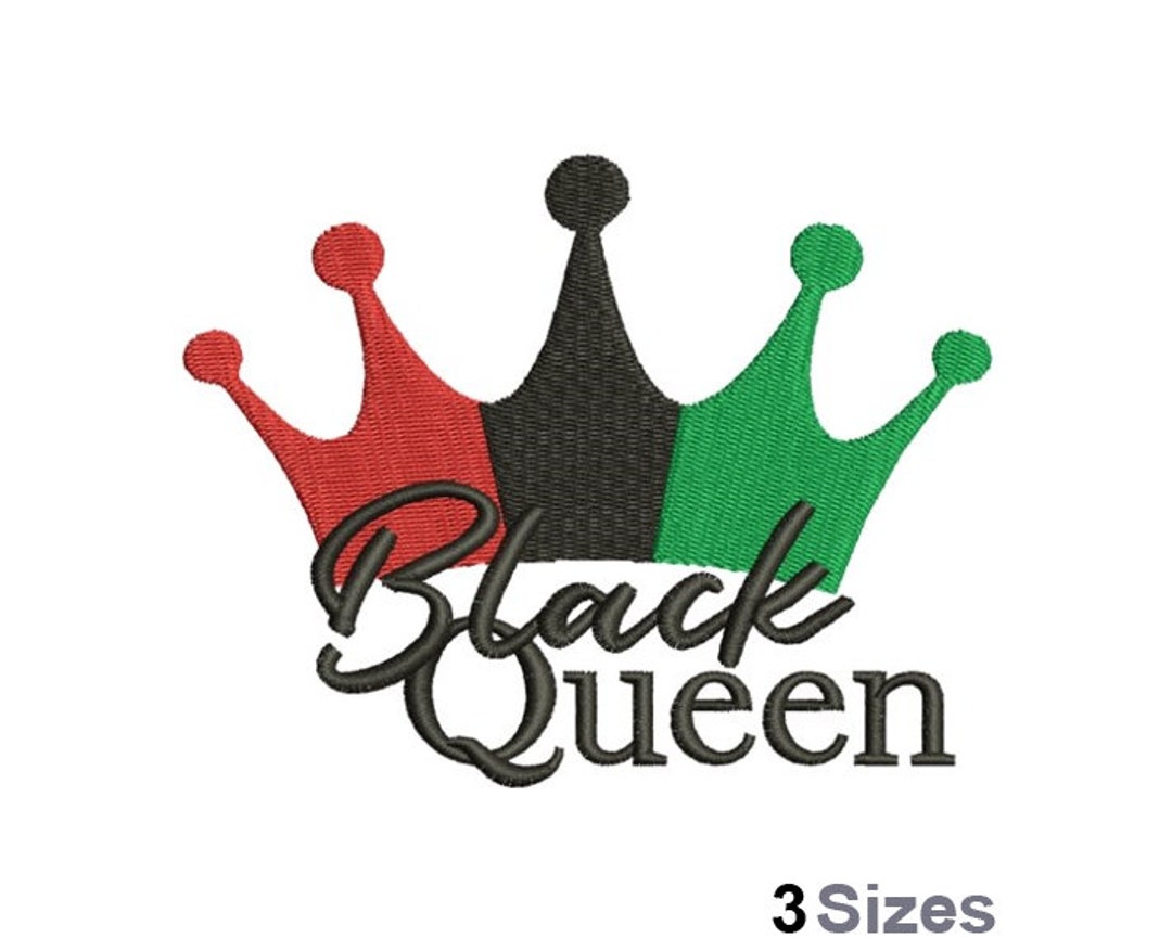 Black Queen - Machine Embroidery Design - 3 Sizes, Queen Crown ...