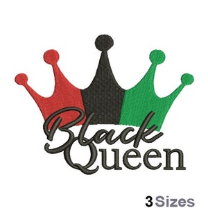 Black Queen - Machine Embroidery Design - 3 Sizes, Queen Crown ...