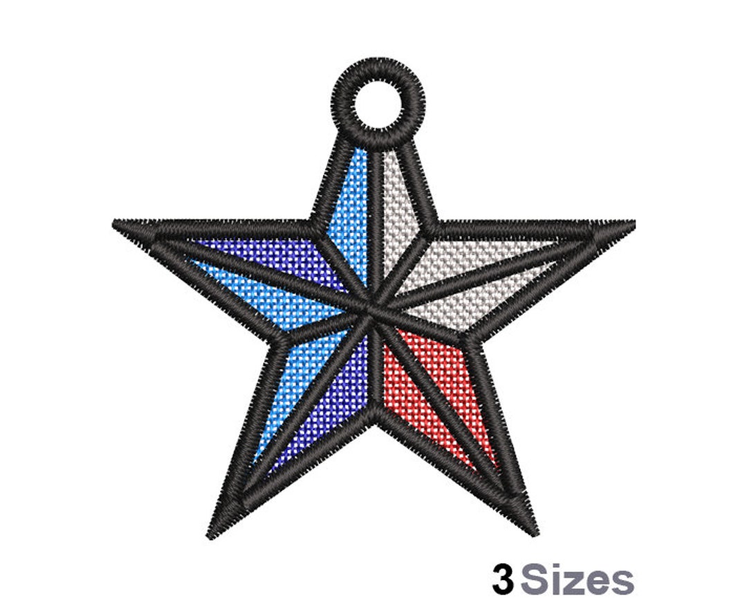 FSL 3D Star Machine Embroidery Design - 3 Sizes, Freestanding Lace ...