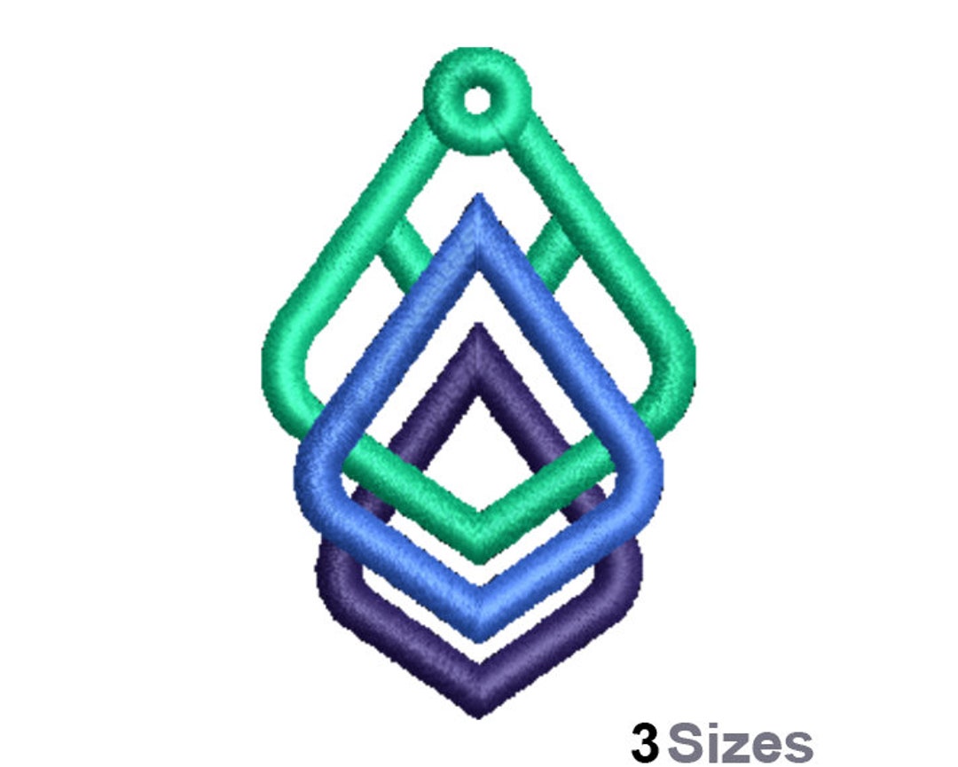 FSL Teardrop Shapes Machine Embroidery Design - 3 Sizes, Freestanding ...