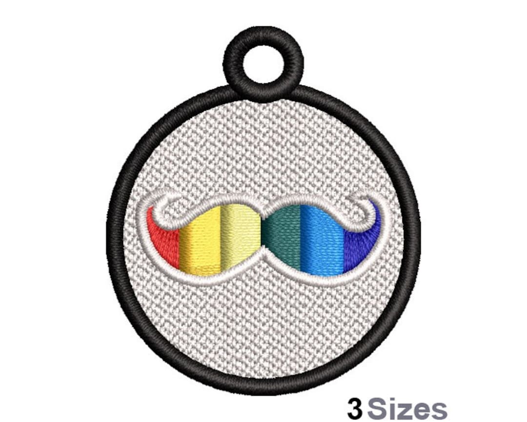 FSL Rainbow Mustache - Machine Embroidery Design - 3 Sizes ...