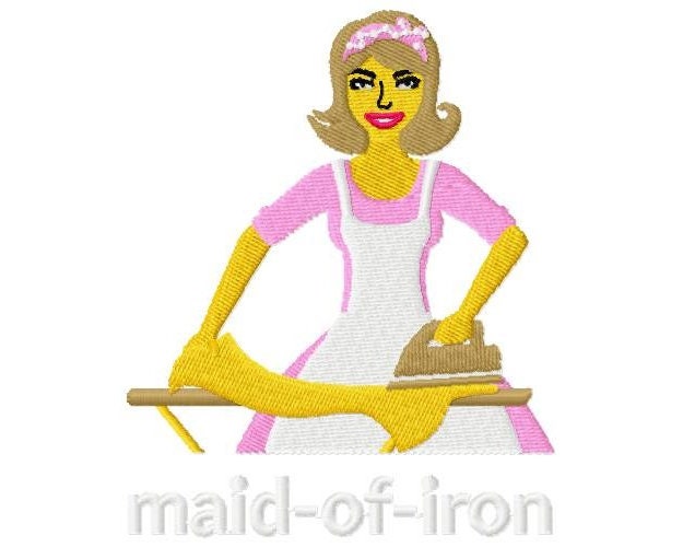 Maid-of-iron - Machine Embroidery Design, Ironing Lady Embroidery ...