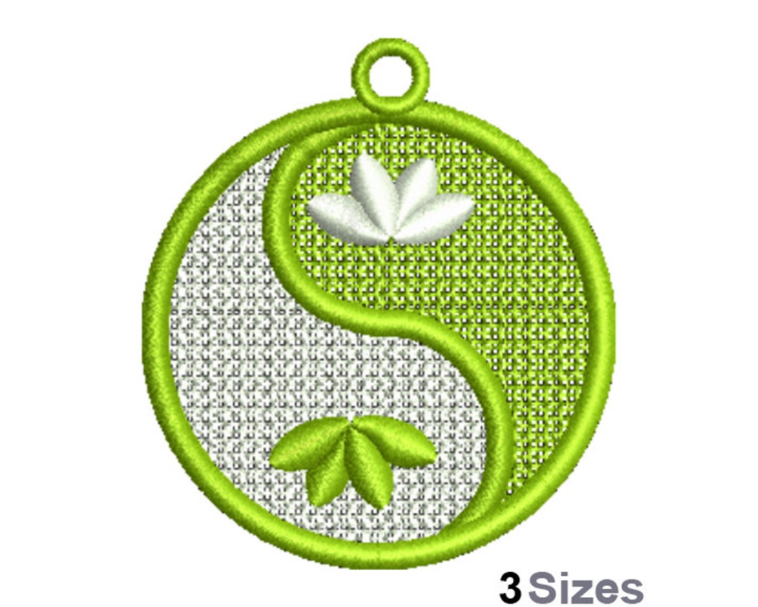 FSL Yin Yang Machine Embroidery Design - 3 Sizes, Freestanding Lace ...