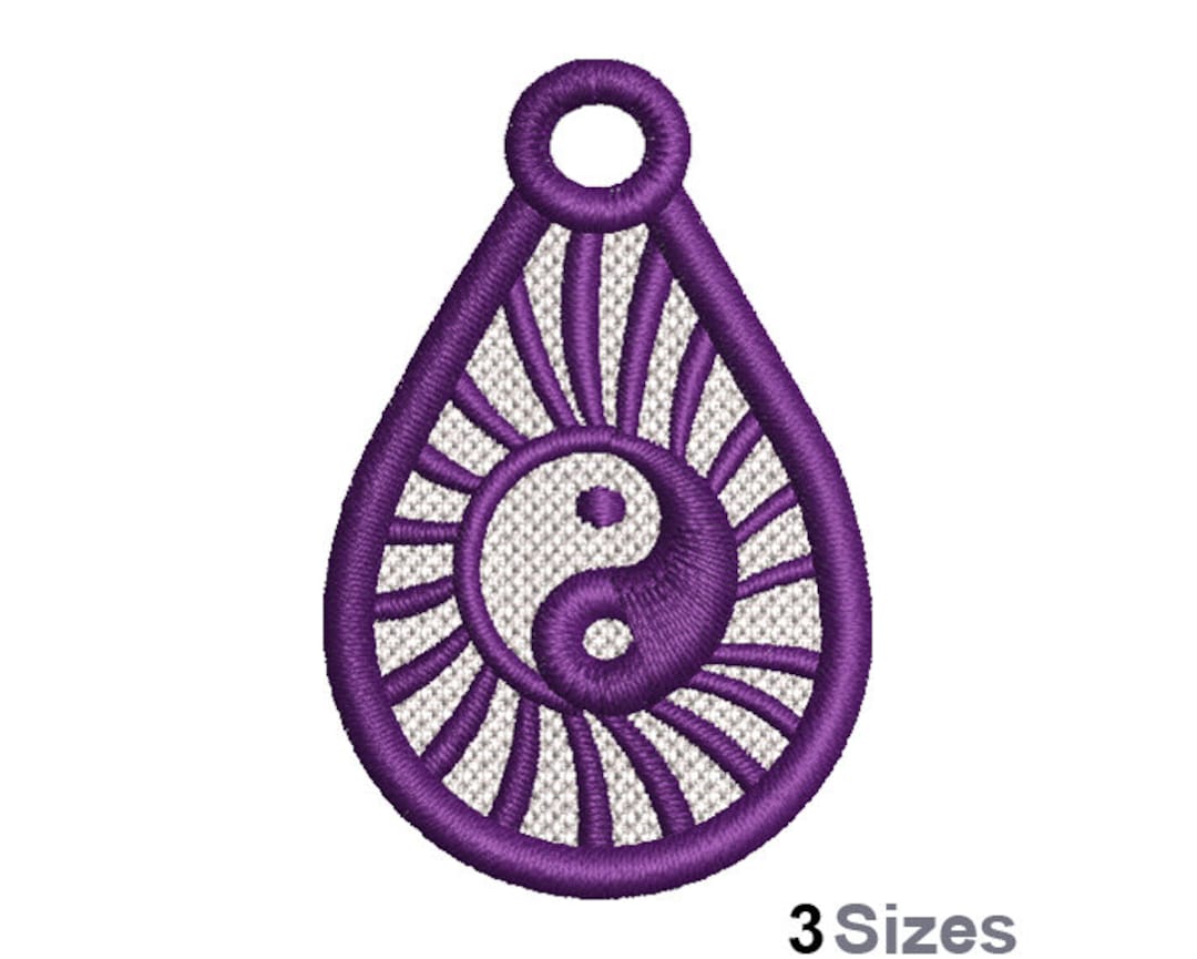 FSL Yin Yang Symbol Machine Embroidery Design - 3 Sizes, Freestanding ...