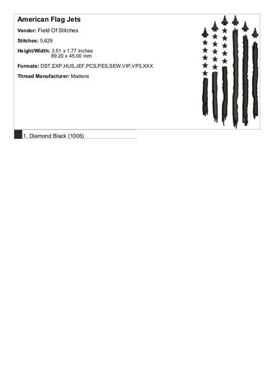 American Flag Jets - Machine Embroidery Design - 3 Sizes, Patriotic ...