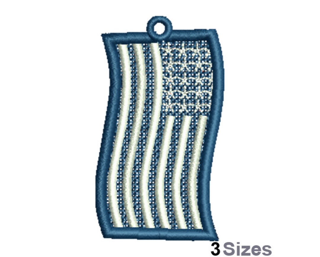 FSL USA Flag Machine Embroidery Design - 3 Sizes, Freestanding Lace ...