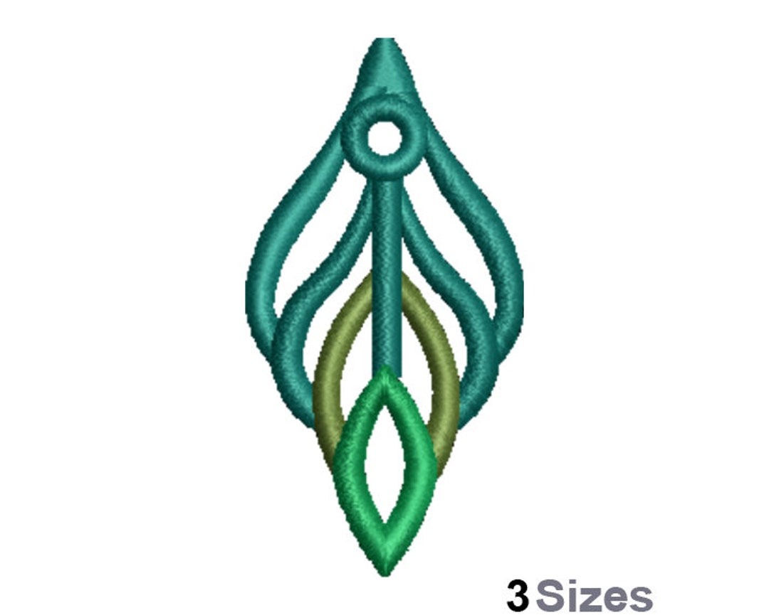 FSL Leaf Machine Embroidery Design - 3 Sizes, Freestanding Lace Earring ...