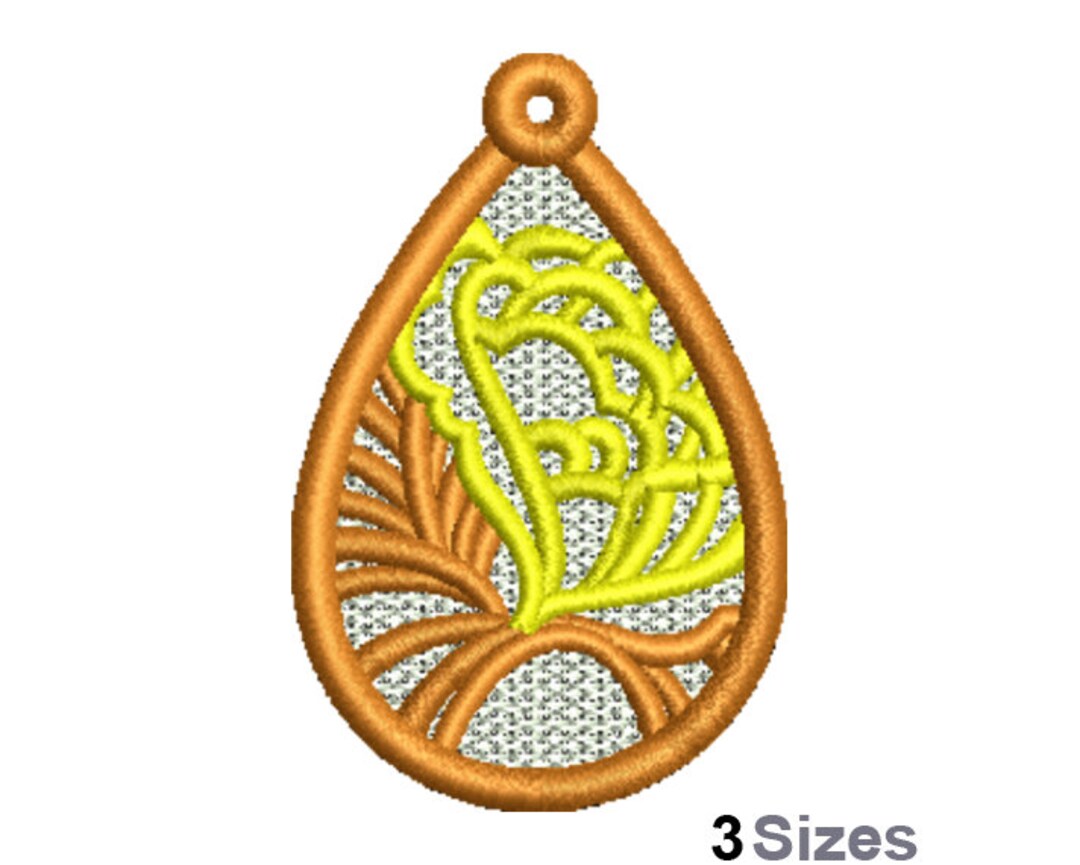 FSL Flower Machine Embroidery Design 3 Sizes, Freestanding Lace Earring ...