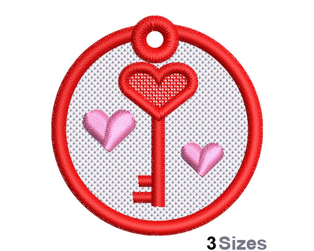 FSL Love Key Machine Embroidery Design 3 Sizes Freestanding - Etsy
