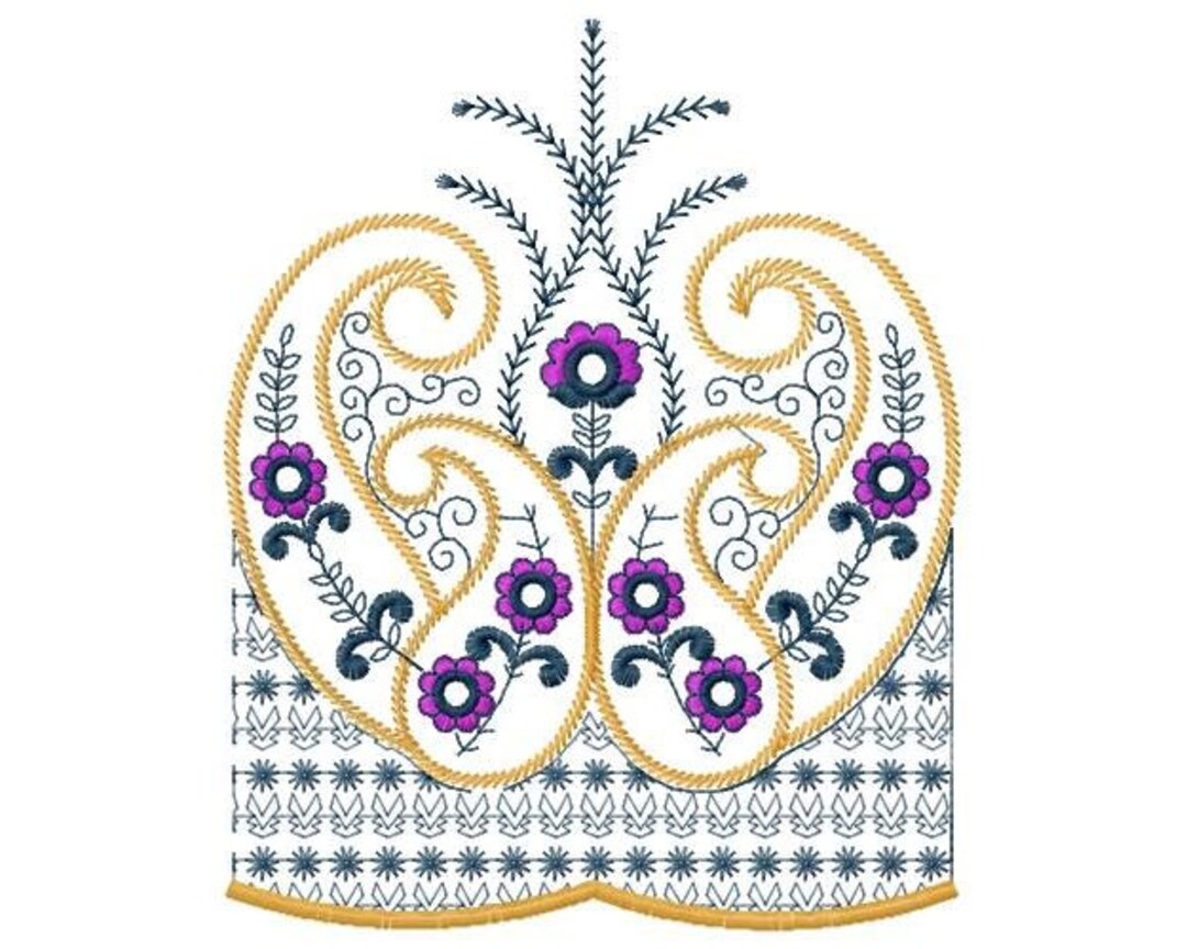 Paisley Flowers - Machine Embroidery Design, Floral Paisley Embroidery ...