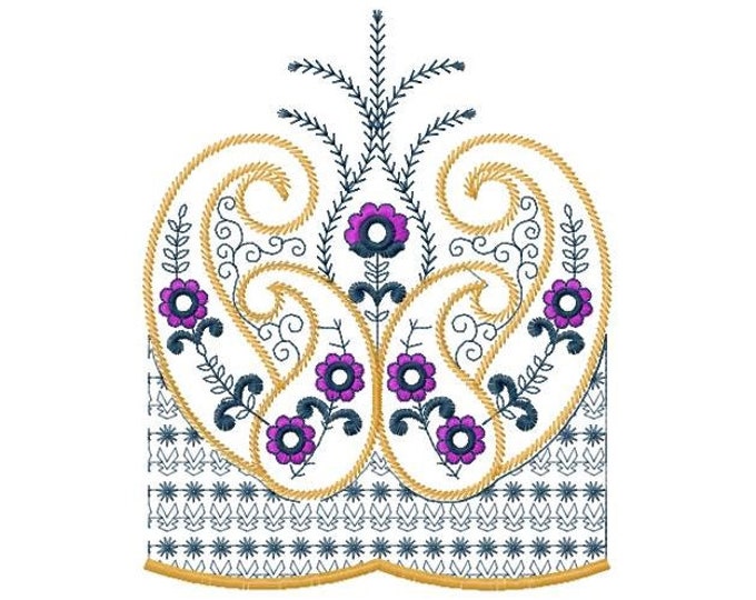 Silver Coco Star Paisley Embroidery Fabric by the Yard Sheer Star ...