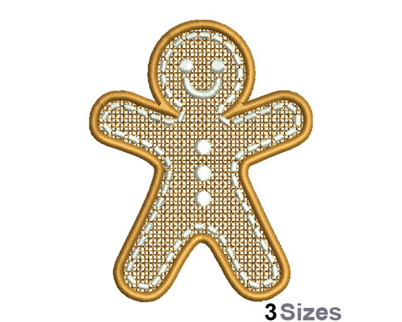 Gingerbread Man Machine Embroidery Christmas Gingerbread Man