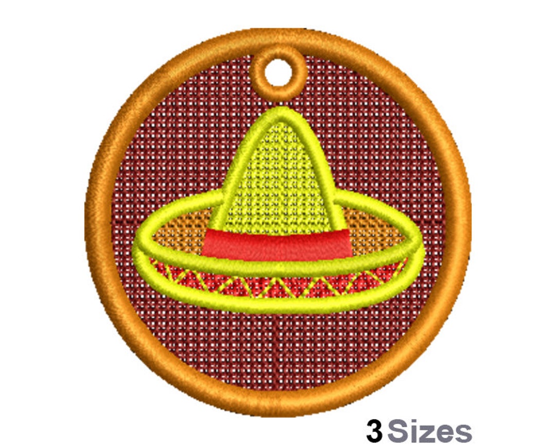 FSL Mexican Sombrero Machine Embroidery Design - 3 Sizes, Freestanding ...