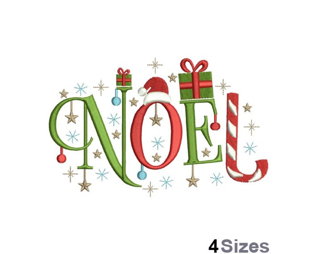 Noel Christmas - Machine Embroidery Design - 4 Sizes, Christmas Gifts ...