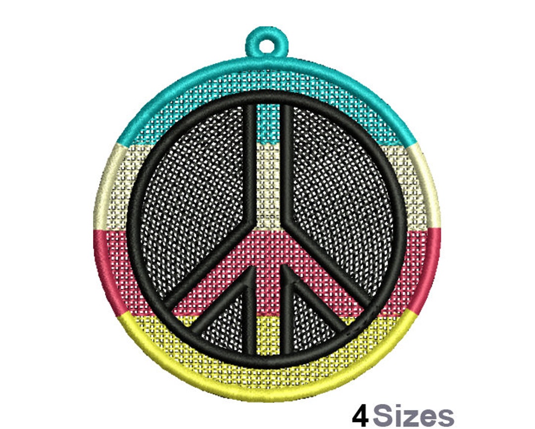 FSL Peace Symbol - Machine Embroidery Design - 4 Sizes, Freestanding ...