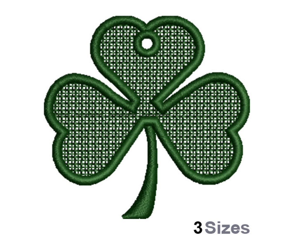 FSL Shamrock Machine Embroidery Design 3 Sizes Freestanding | Etsy