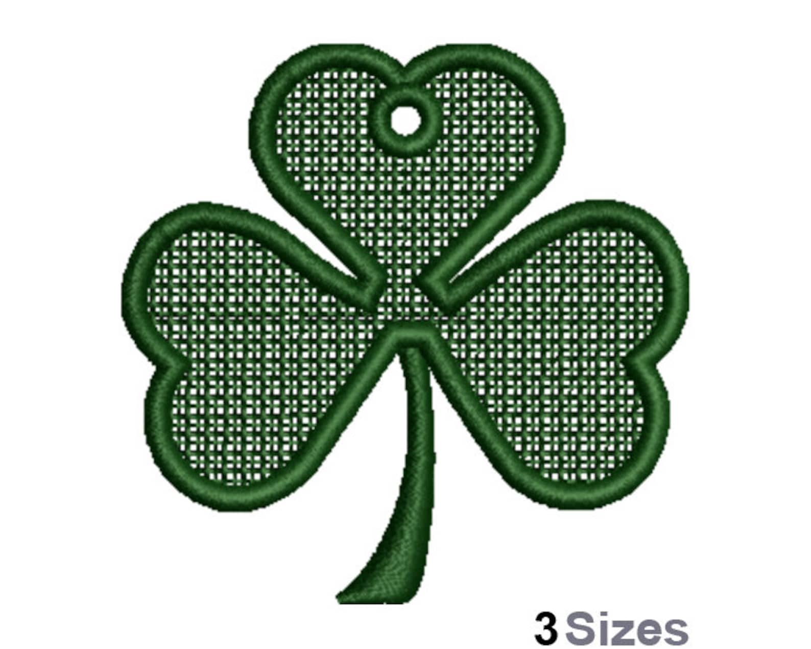FSL Shamrock Machine Embroidery Design 3 Sizes, Freestanding Lace Earring Embroidery Pattern ...