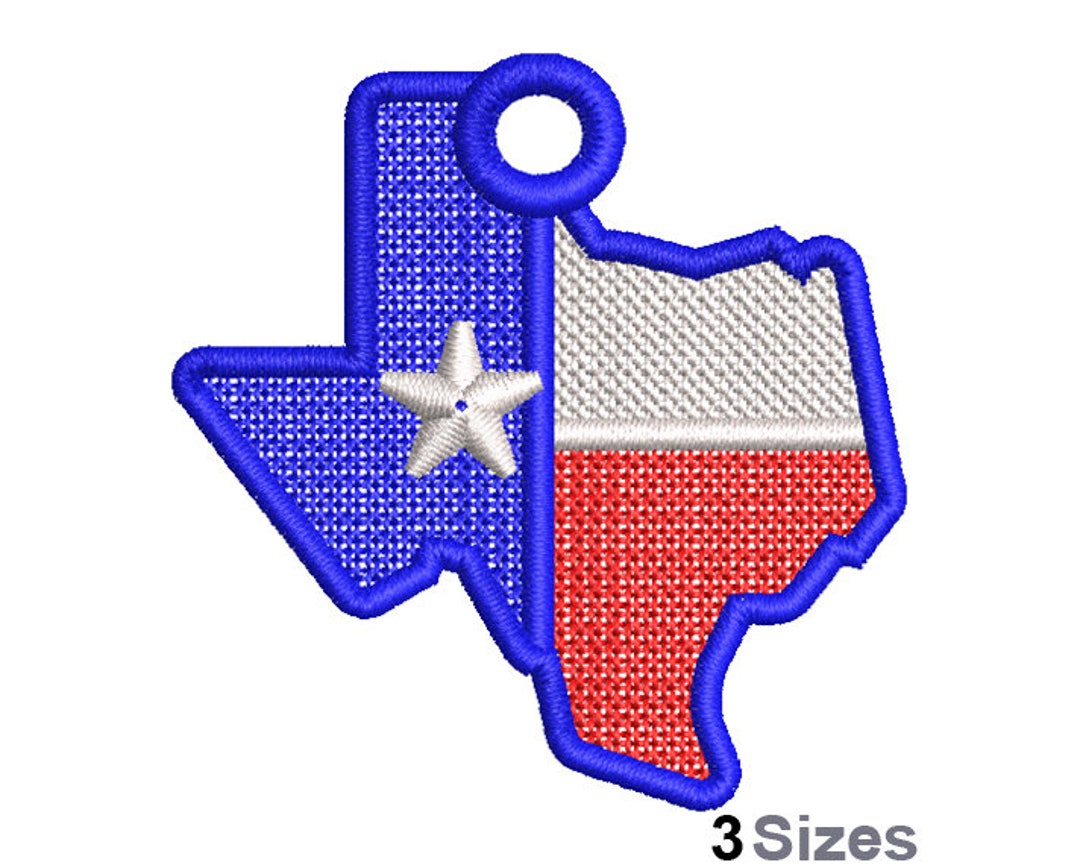 FSL Texas State Map Machine Embroidery Design - 3 Sizes, Freestanding ...