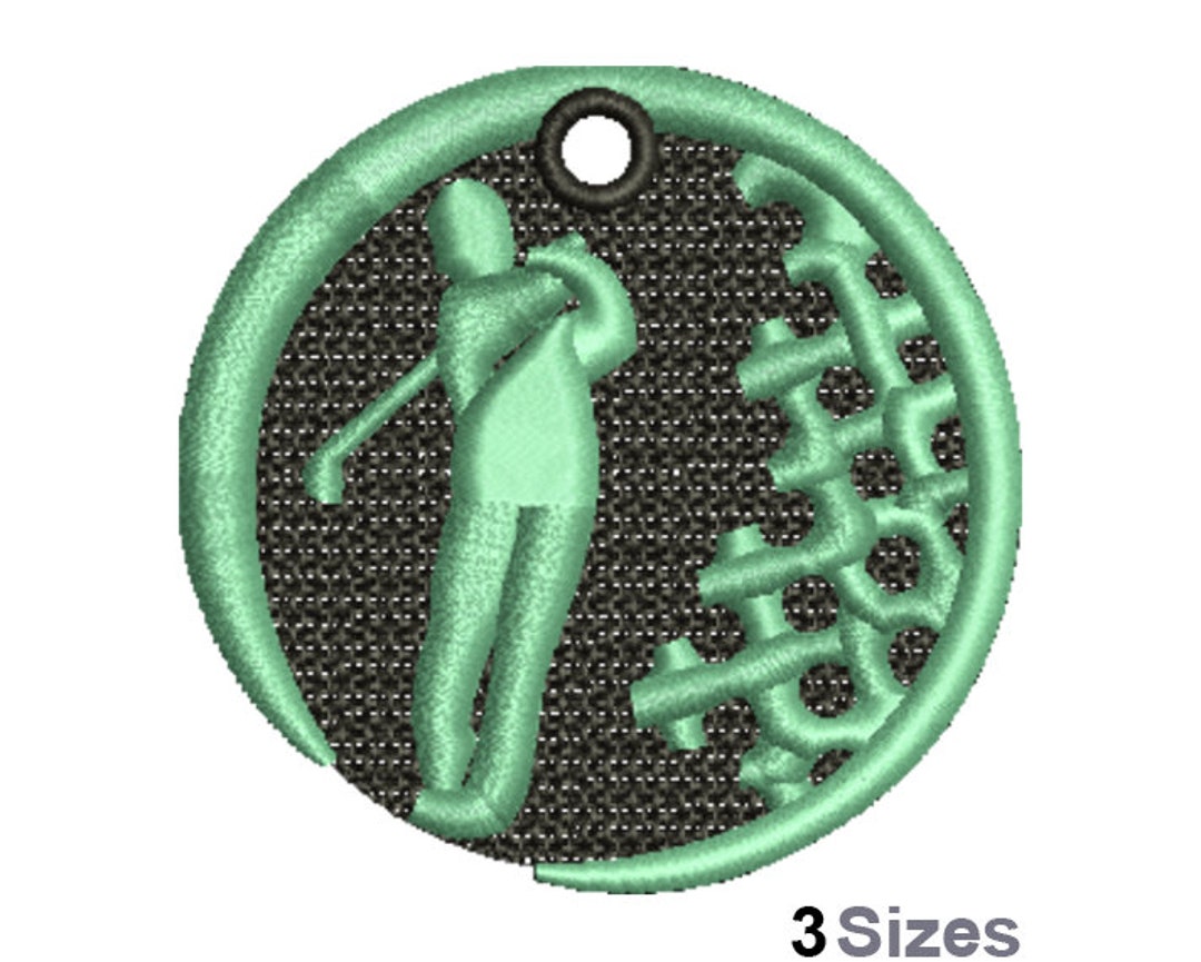 FSL Golfer Machine Embroidery Design 3 Sizes, Freestanding Lace Earring ...