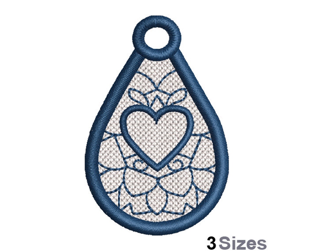 FSL Heart Outline Machine Embroidery Design 3 Sizes, Freestanding Lace ...