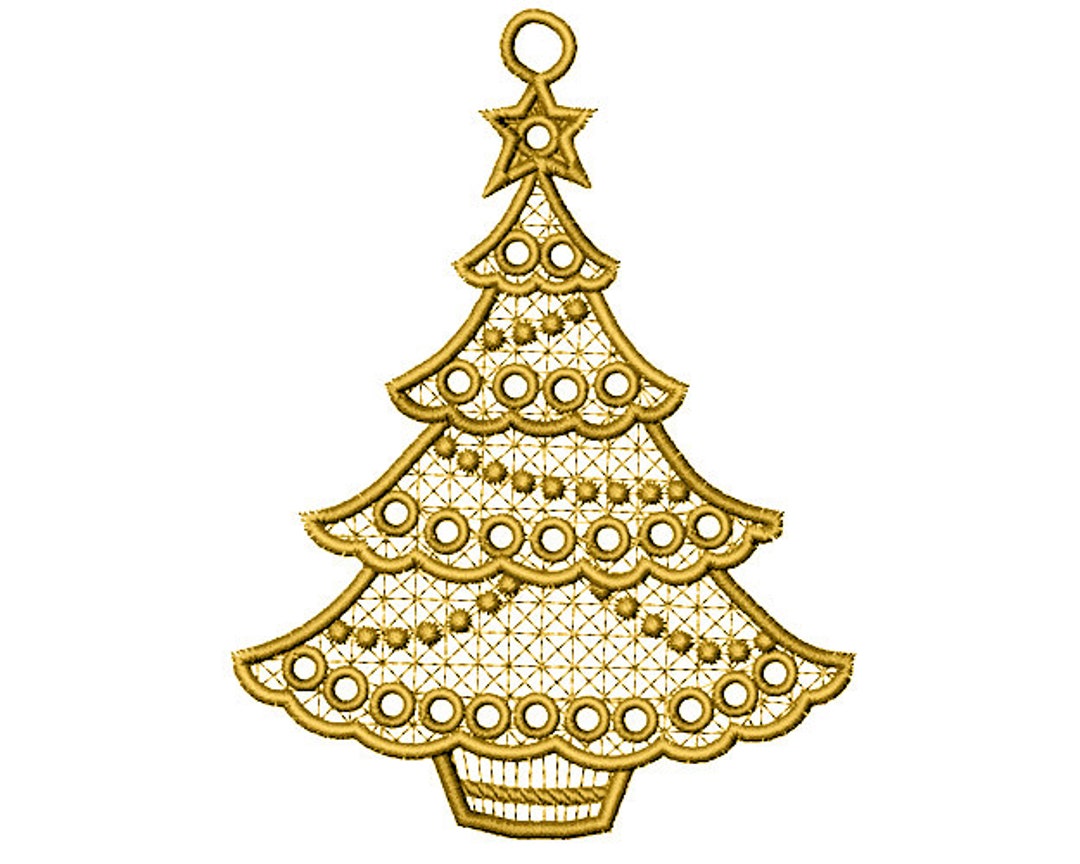 FSL Decorated Christmas Tree Ornament - Machine Embroidery Design ...