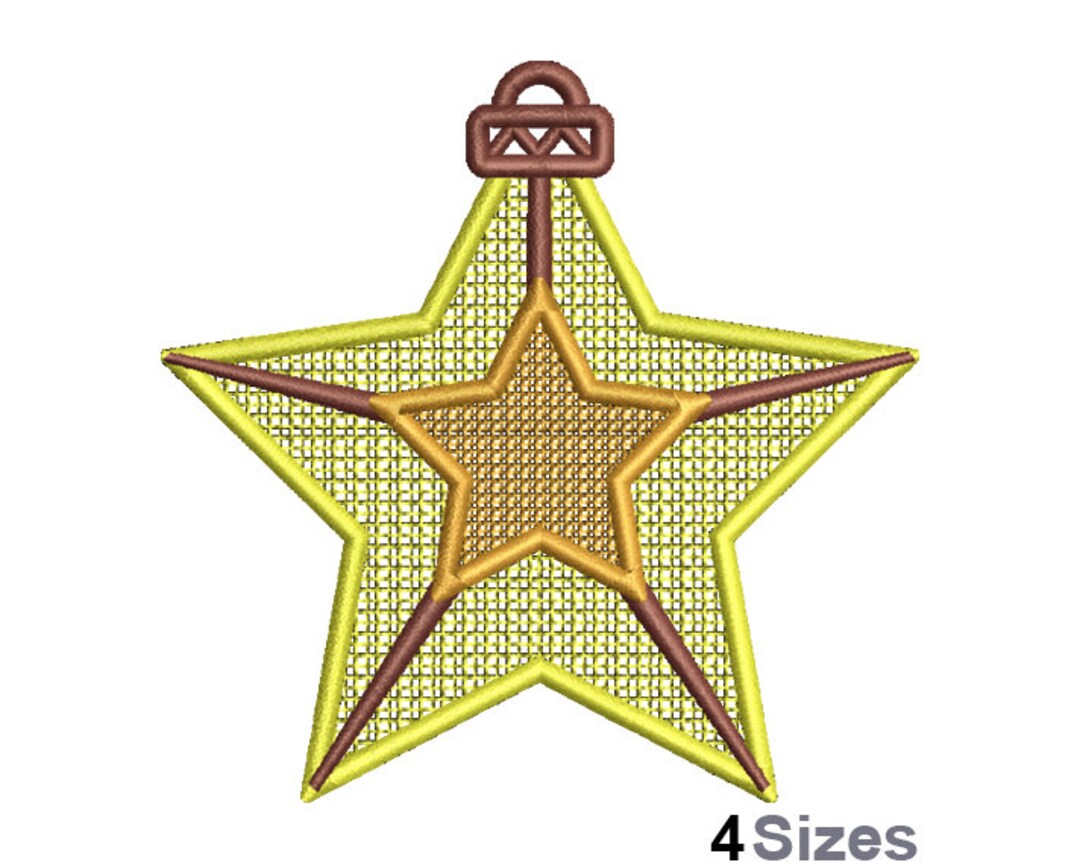 FSL Christmas Star - Machine Embroidery Design - 4 Sizes, Freestanding ...