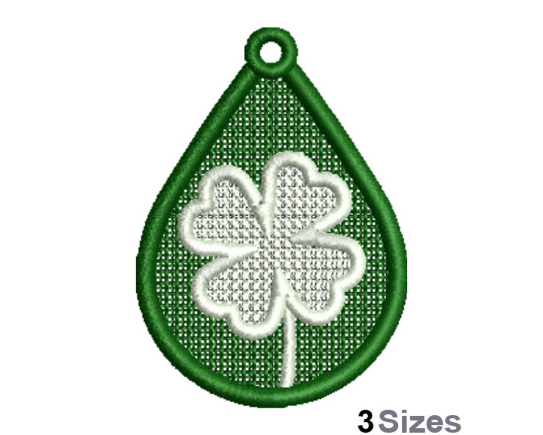 FSL Shamrock Machine Embroidery Design - 3 Sizes, Freestanding Lace ...