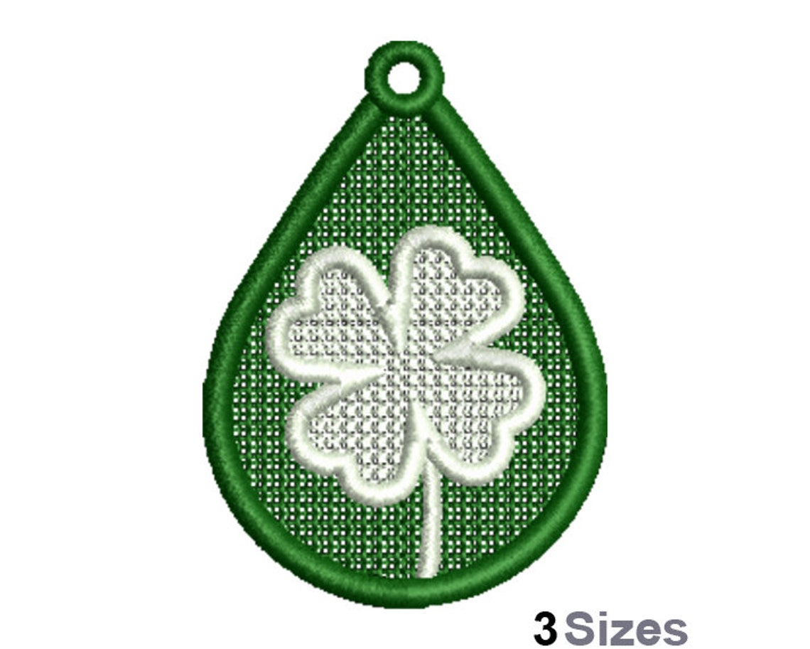 FSL Shamrock Machine Embroidery Design - 3 Sizes, Freestanding Lace ...