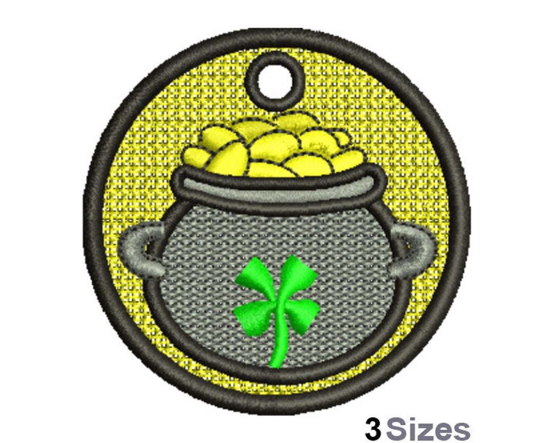 FSL Pot O Gold Machine Embroidery Design 3 Sizes, Freestanding Lace ...