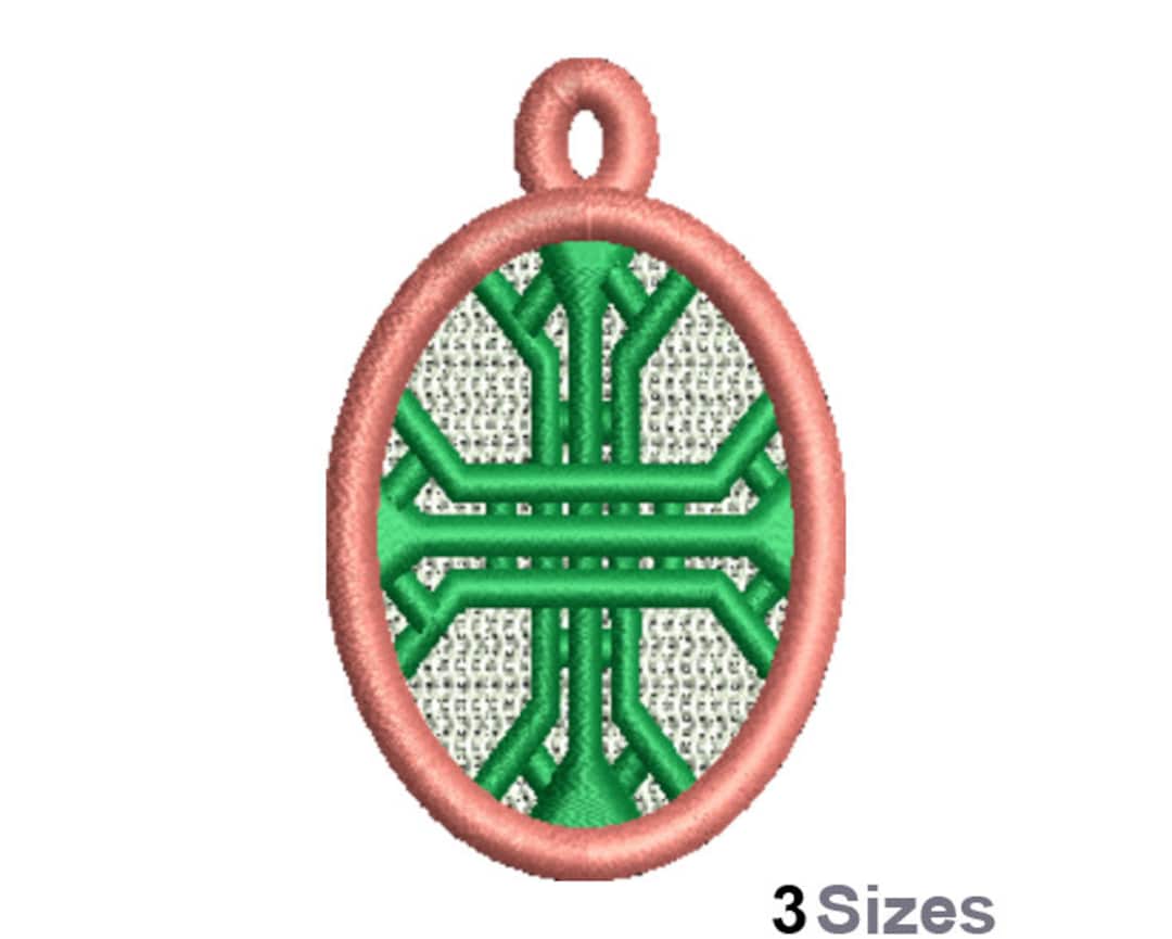 FSL Cross Machine Embroidery Design 3 Sizes, Freestanding Lace Earring ...