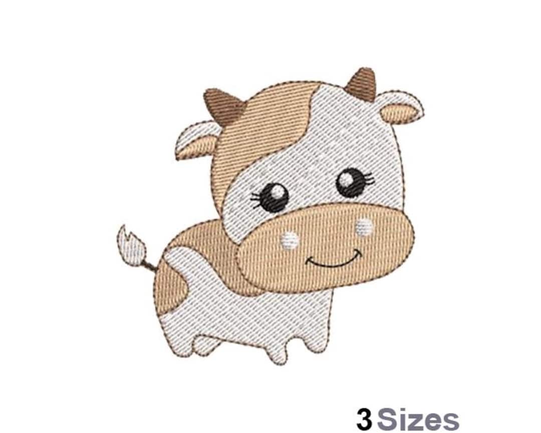 Cute Cow - Machine Embroidery Design - 3 Sizes, Baby Cow Embroidery ...