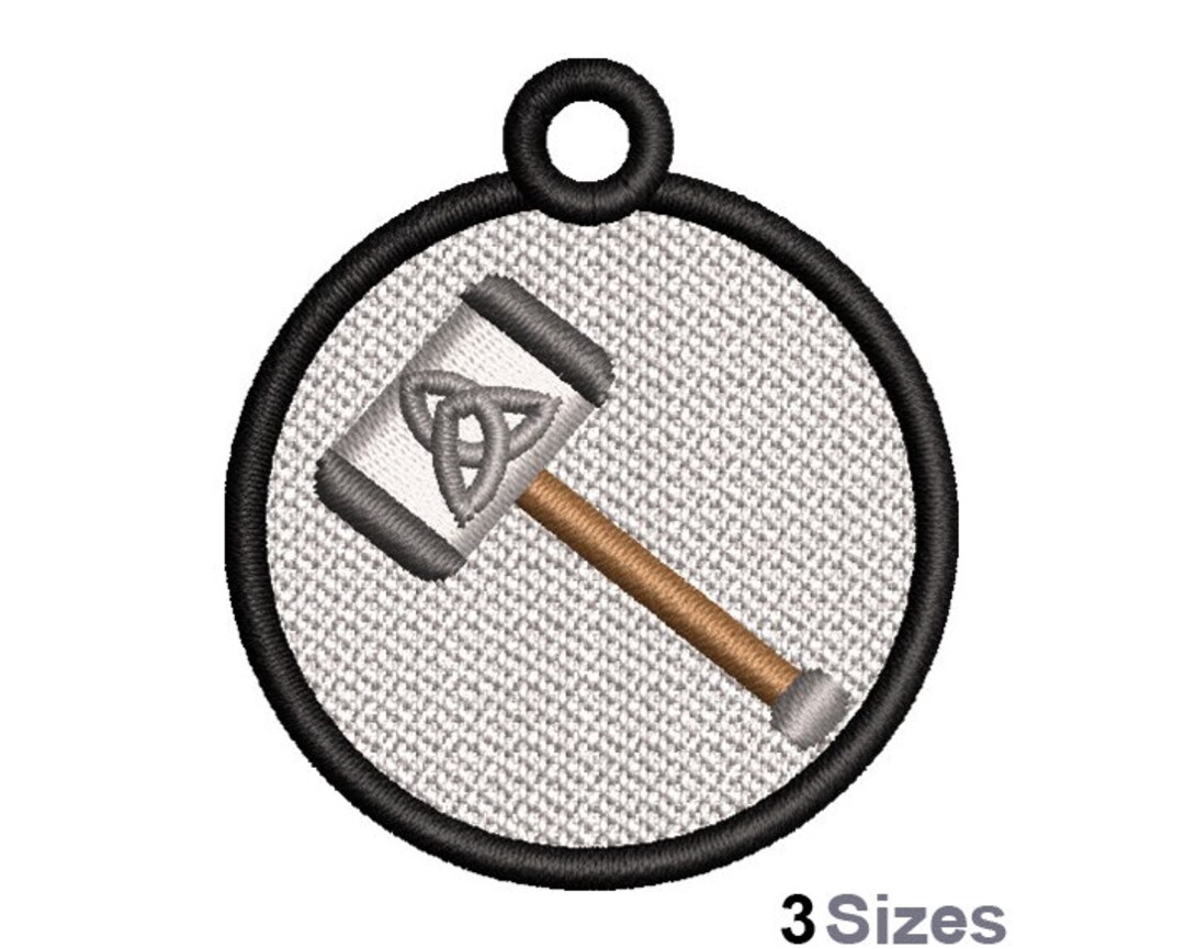 FSL Thor's Hammer - Machine Embroidery Design - 3 Sizes, Freestanding ...