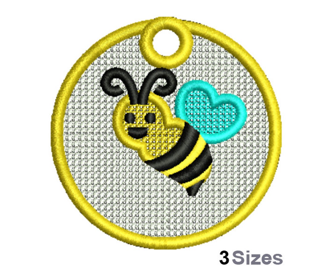 FSL Bee Machine Embroidery Design - 3 Sizes, Freestanding Lace Earring ...